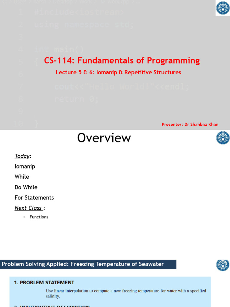 Lecture 5 - Repetitive Statements | PDF