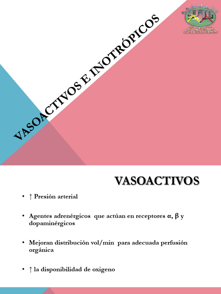 Vasoactivos e Inotrópicos (1) - 120941 - 012208 | PDF | Especialidades Medicas | Sistema ...
