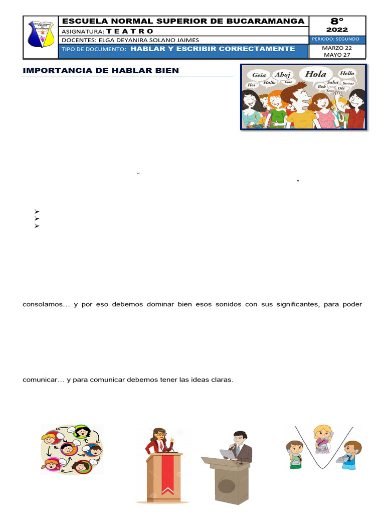 Hablar y Escribir Correctamente | PDF