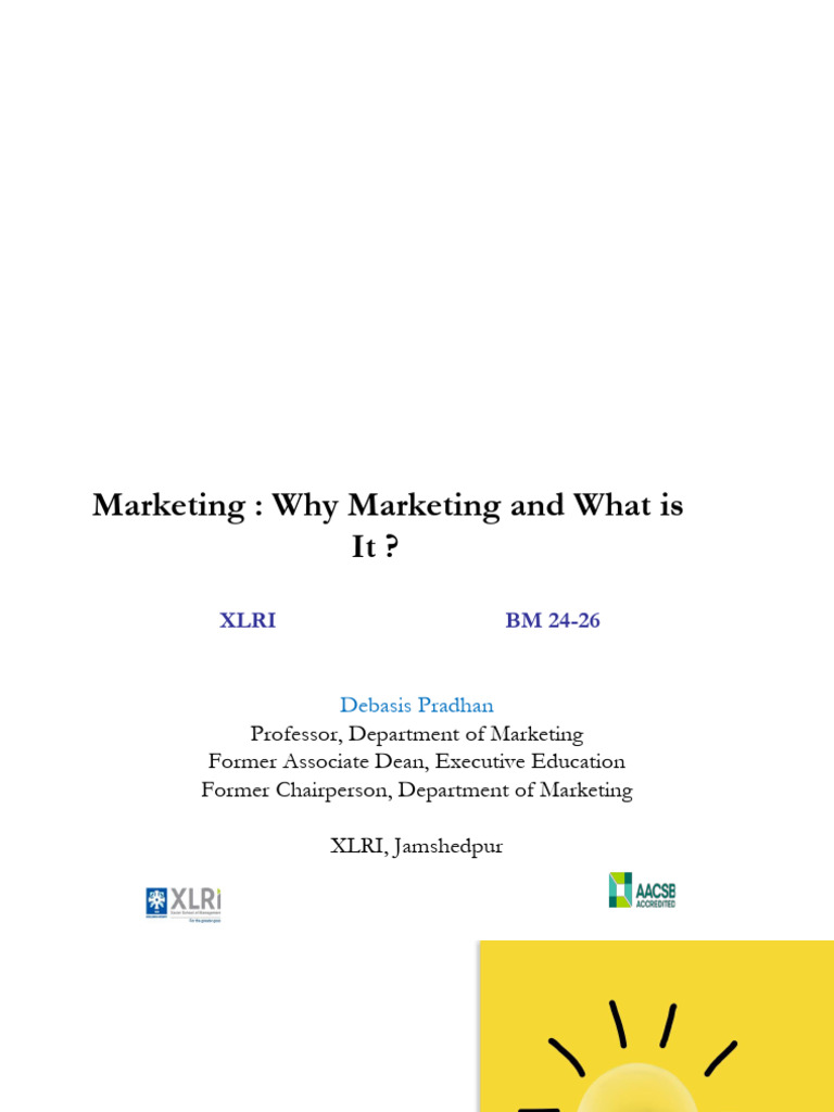 Basics of Marketing Session 1to2 | PDF