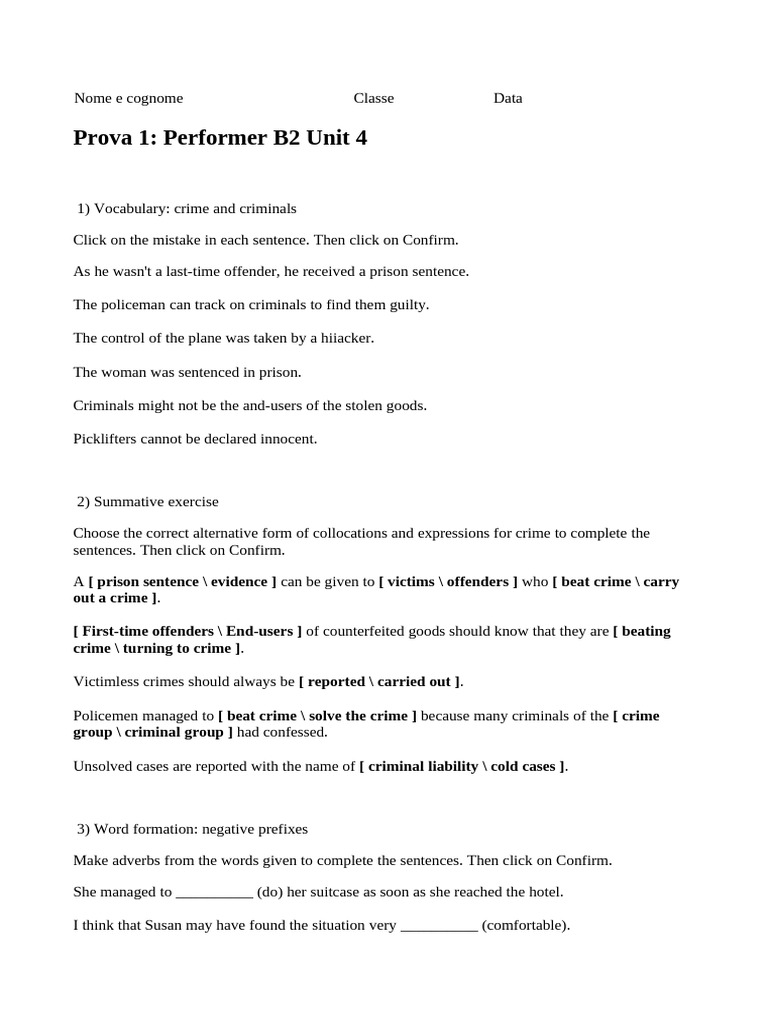 Performer B2 Unit 4 | PDF