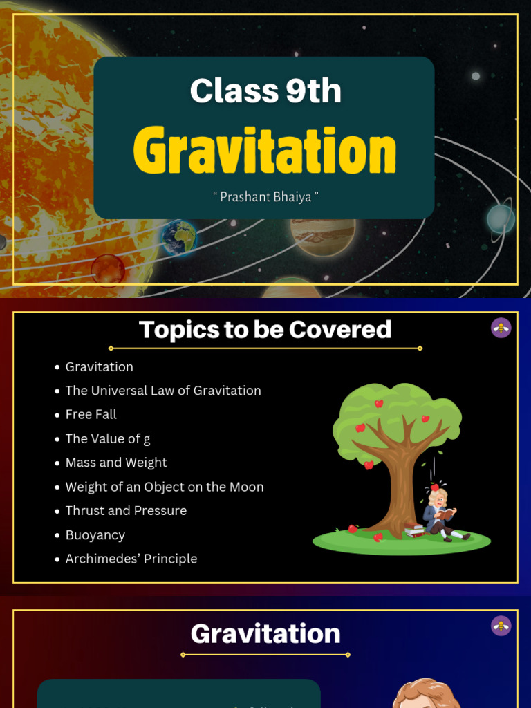 Class 9th - GRAVITATION (Prashant Kirad) | PDF