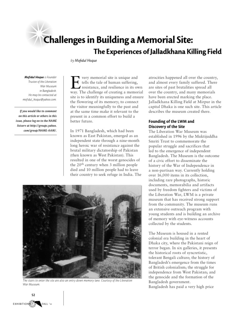 5 Challenges in Building A Memorial Site Hoque | PDF