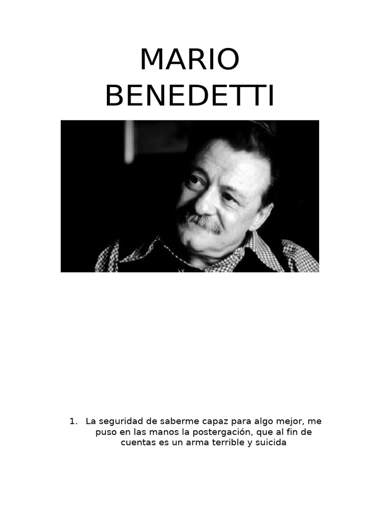 Frases y Reflexiones de Mario Benedetti | PDF | Amor | Sueño