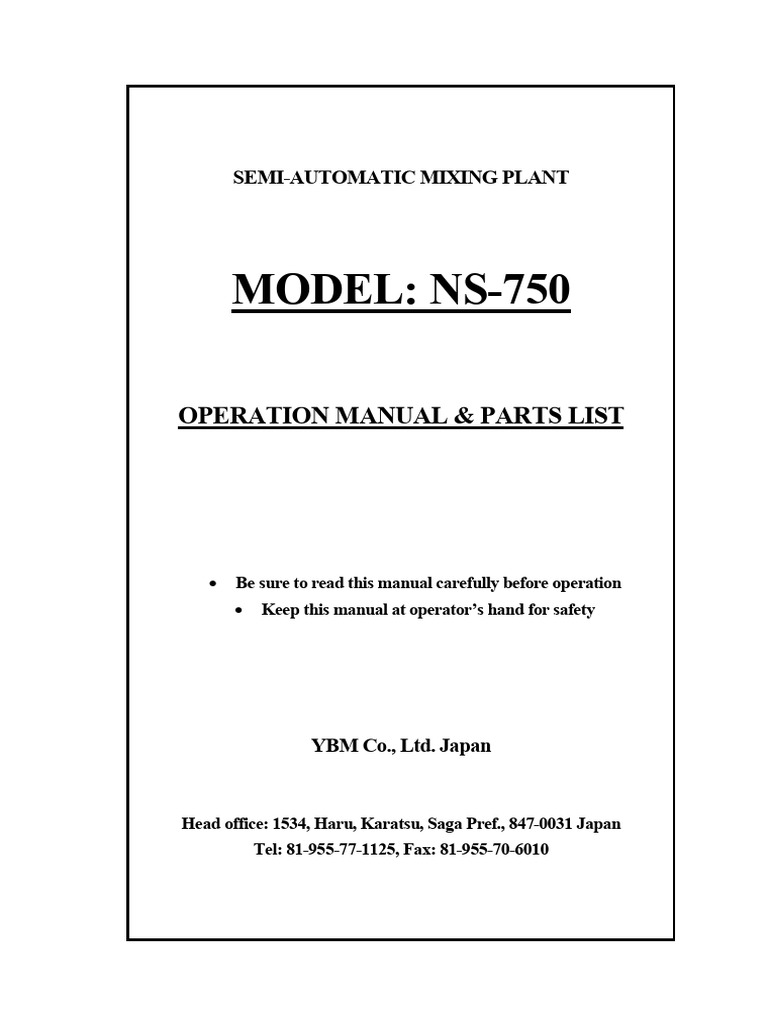 NS-750 Manual | PDF