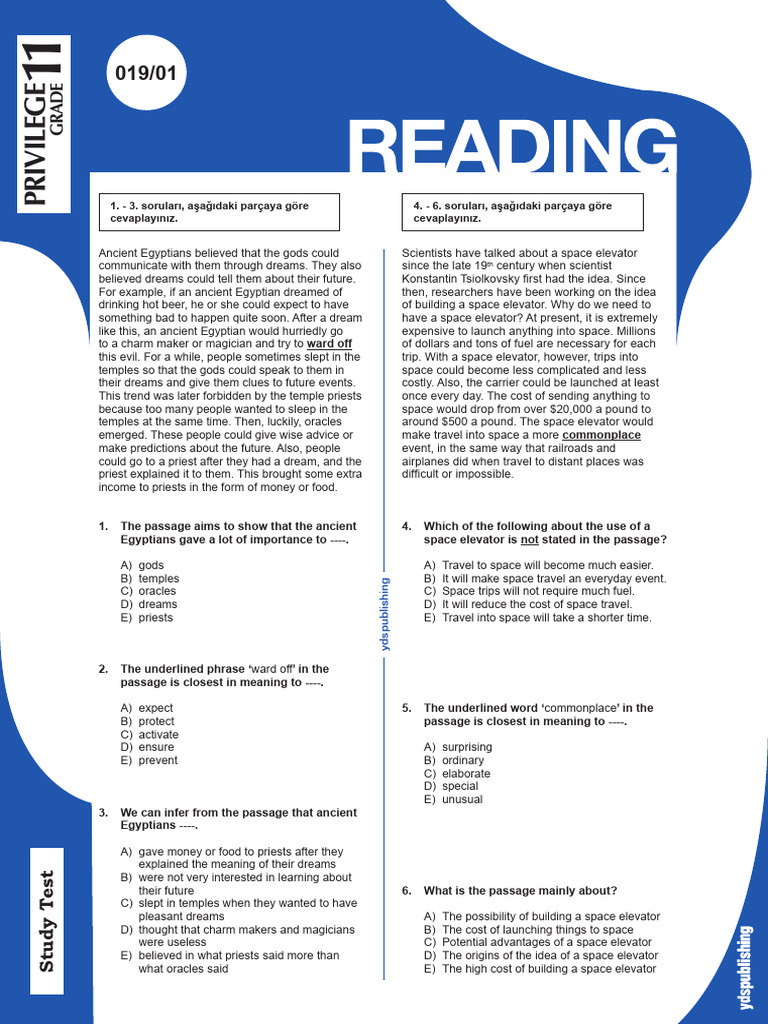 Privilege 11 - Reading Worksheets | PDF