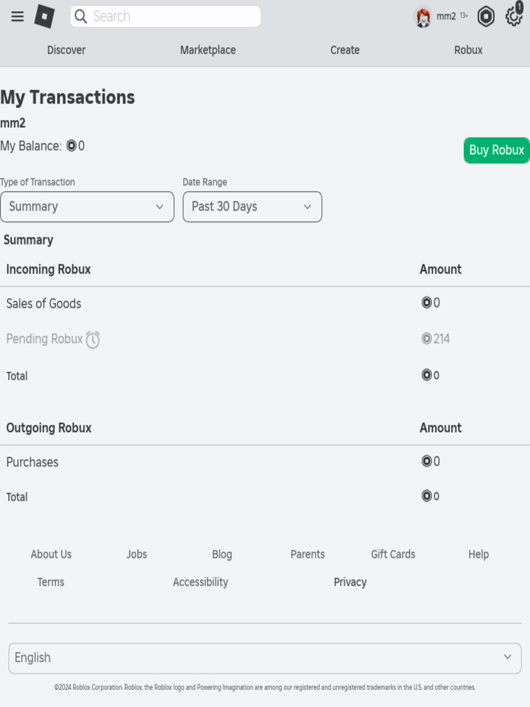 My Transactions - Roblox | PDF