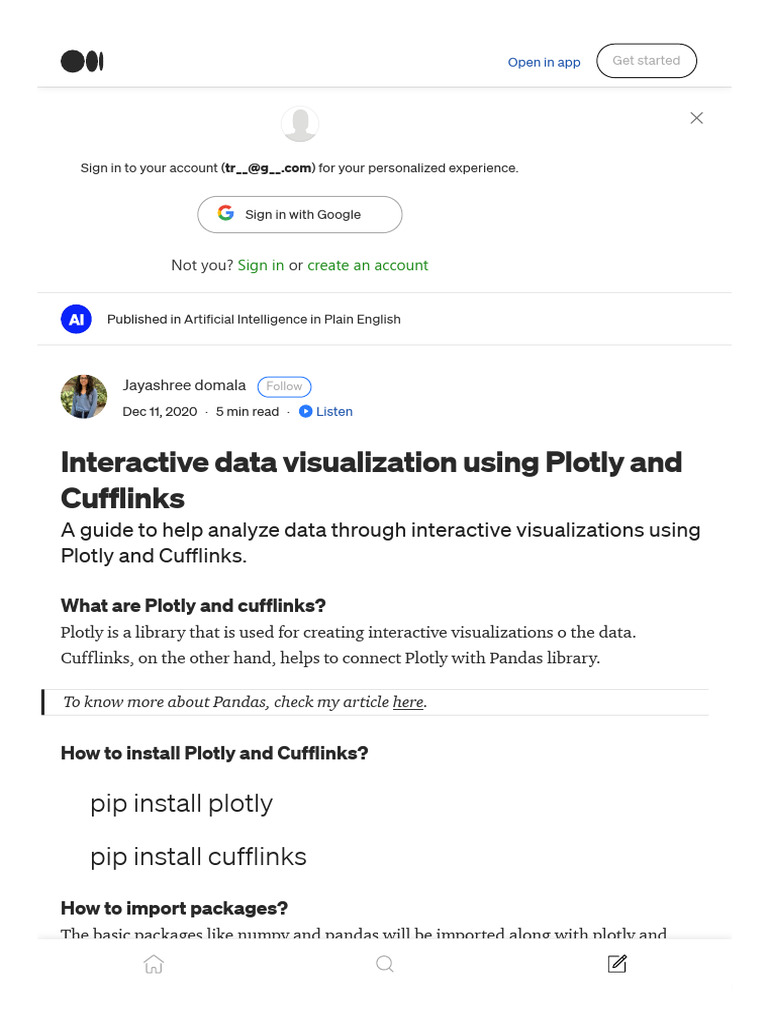 Interactive Data Visualization Using Plotly and Cufflinks - by ...