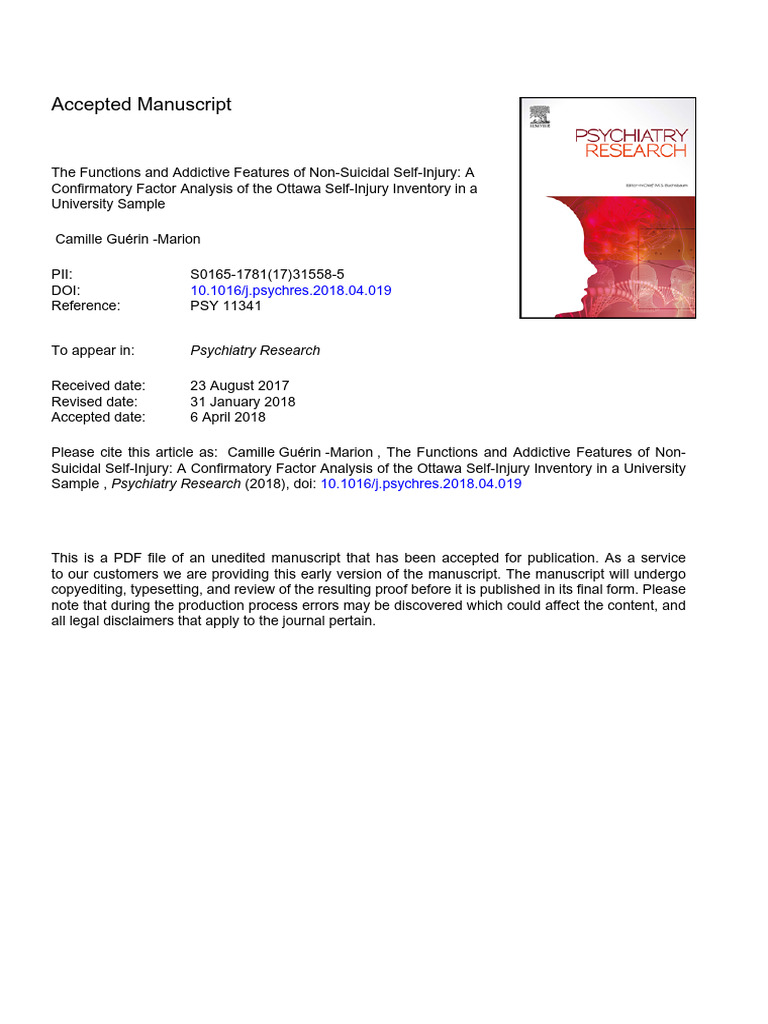 J.psychres.2018.04.019 Autolesiones | PDF
