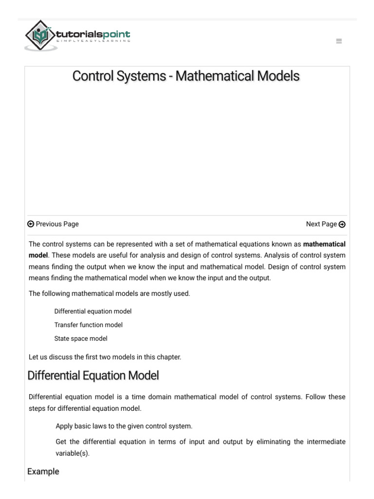 Mathematical Models | PDF