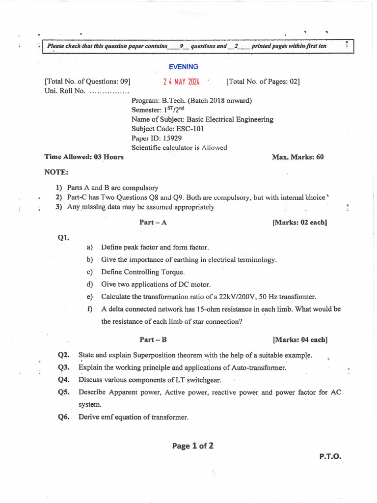ESC-101 May 2024 | PDF