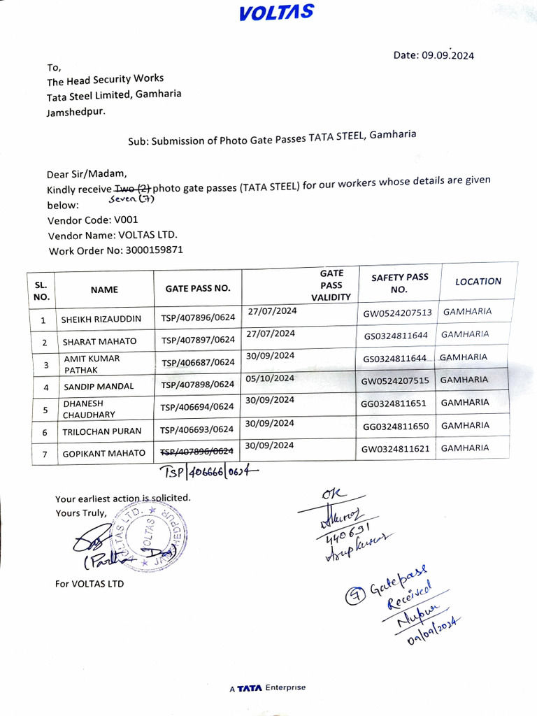 Gate Pass Surrender Latter | PDF