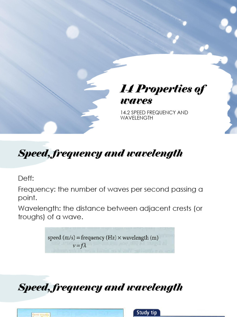 14.2 Speed Frequency and Wavelength | PDF