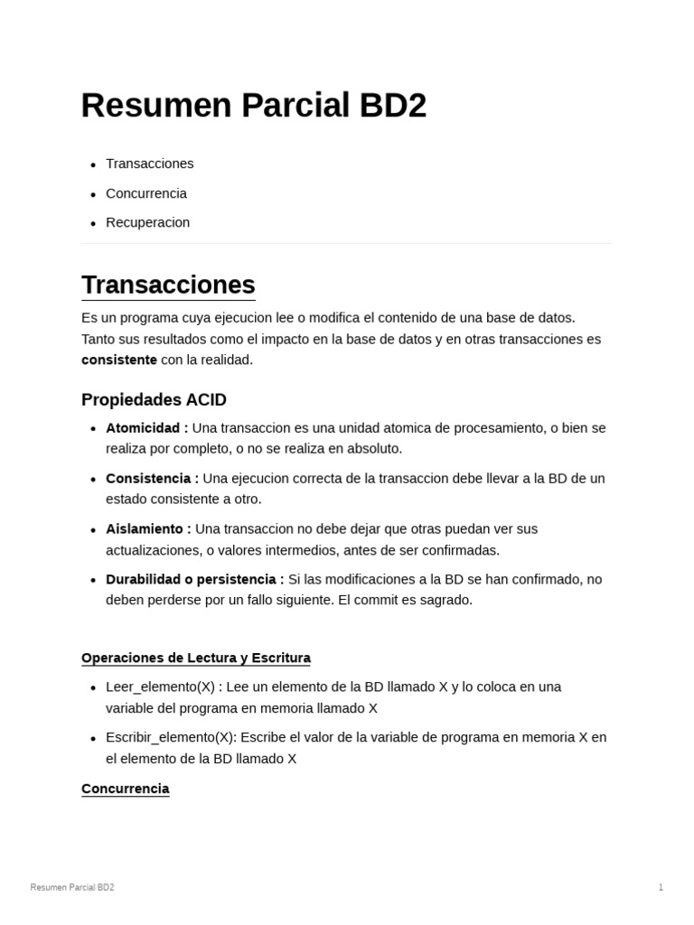Resumen Parcial BD2 | PDF