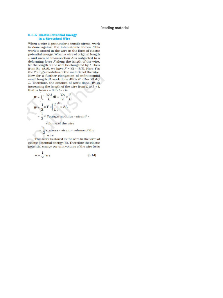 Elastic Potential Energy | PDF