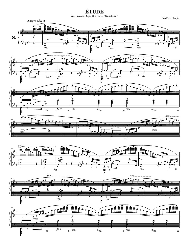 Chopin-Etude Opus 10 No.8 F Major-Sunshine | PDF
