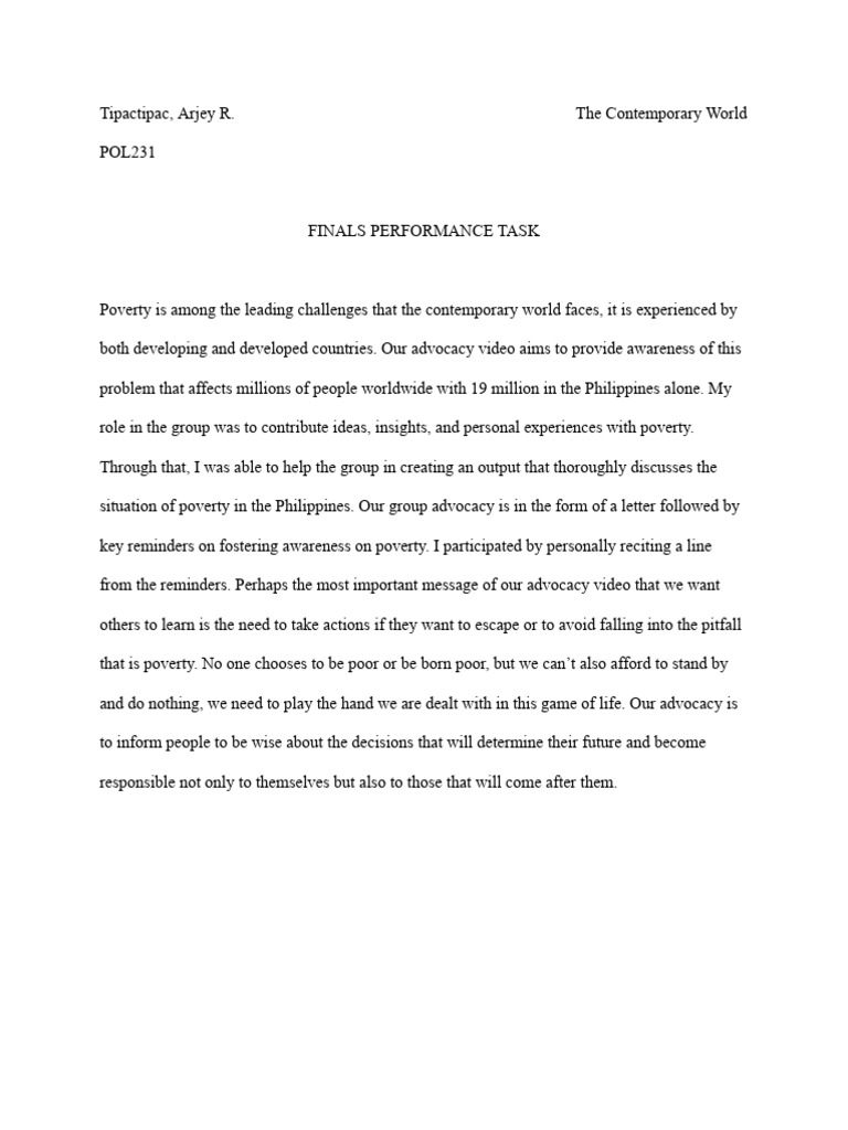 Finals Performance Task | PDF