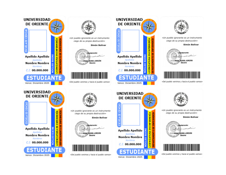 Formato para Carnet UDO | PDF