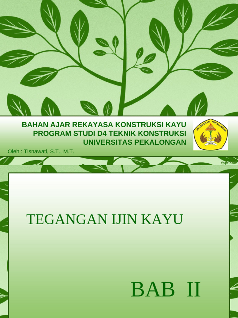 RKK BAB II. Tegangan Ijin Kayu | PDF