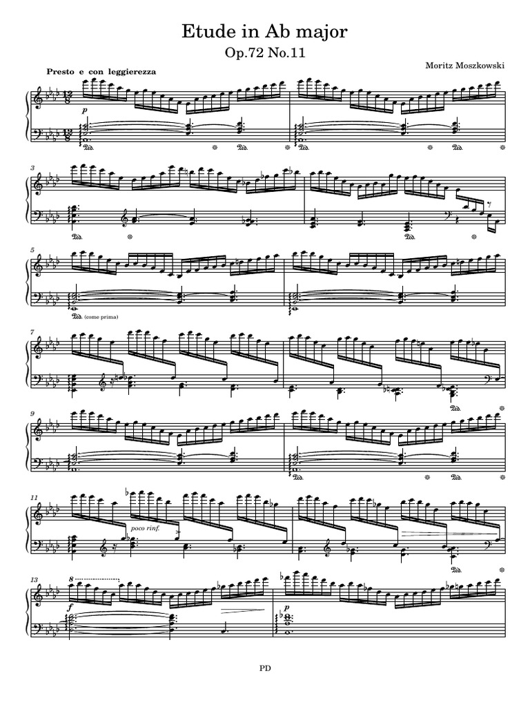 Op. 72 No. 11-Etude in Ab Major-Moszkowski | PDF