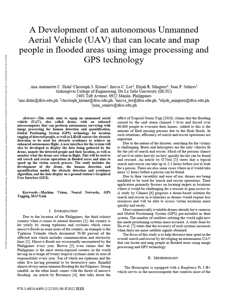 A Development Of An Autonomous Unmanned Aerial Vehicle Uav That Can