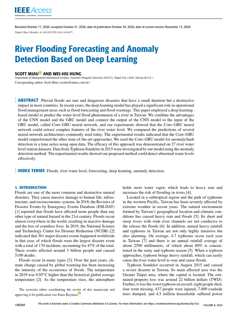 River Flooding Forecasting And Anomaly Detection Based On Deep Learning Pdf