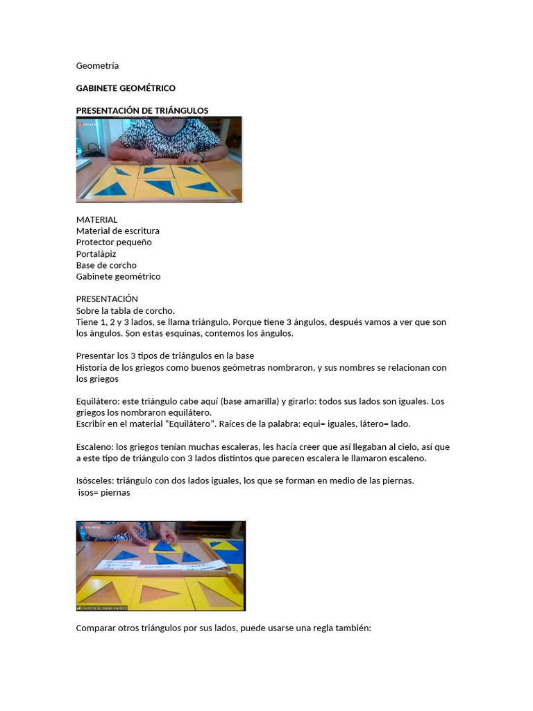 Geometría Montessori | PDF
