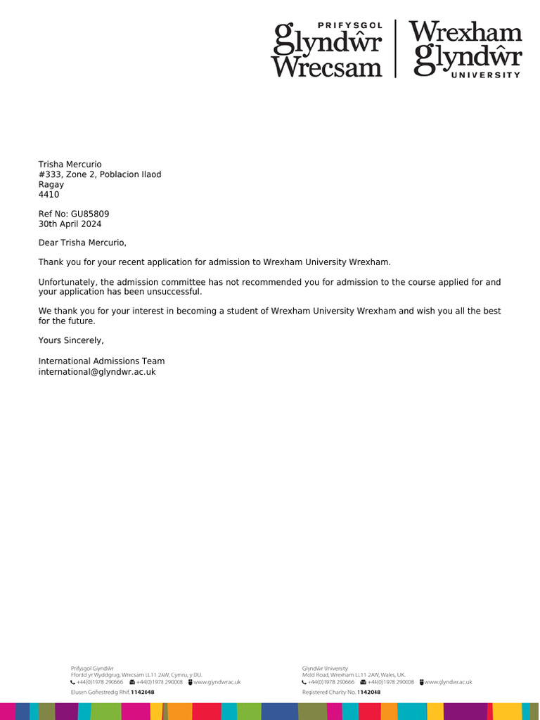 Rejection Letter | PDF