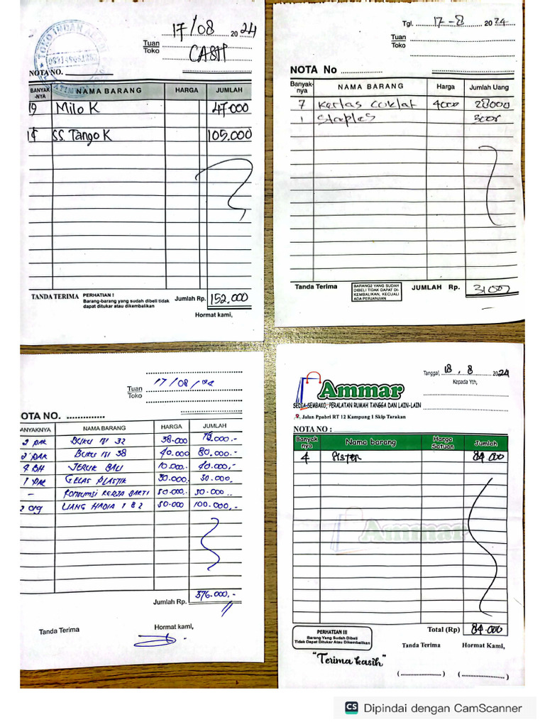 Bukti Nota Belanja | PDF