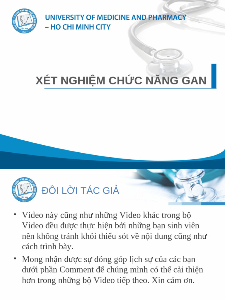 XÉT NGHIỆM CHỨC NĂNG GAN - CLS YDS | PDF