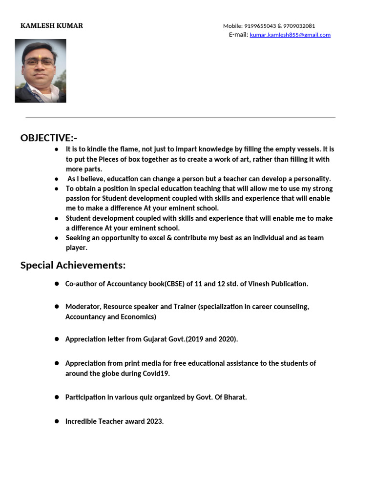 Resume 2024-25 | PDF