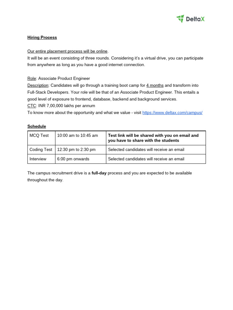 DeltaX - Virtual Campus Drive 2025 | PDF
