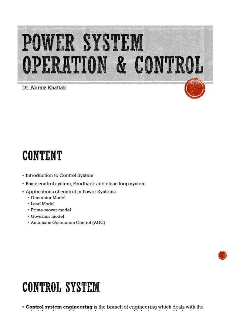Unit-4 Basic Control System and AGC An Overview | PDF