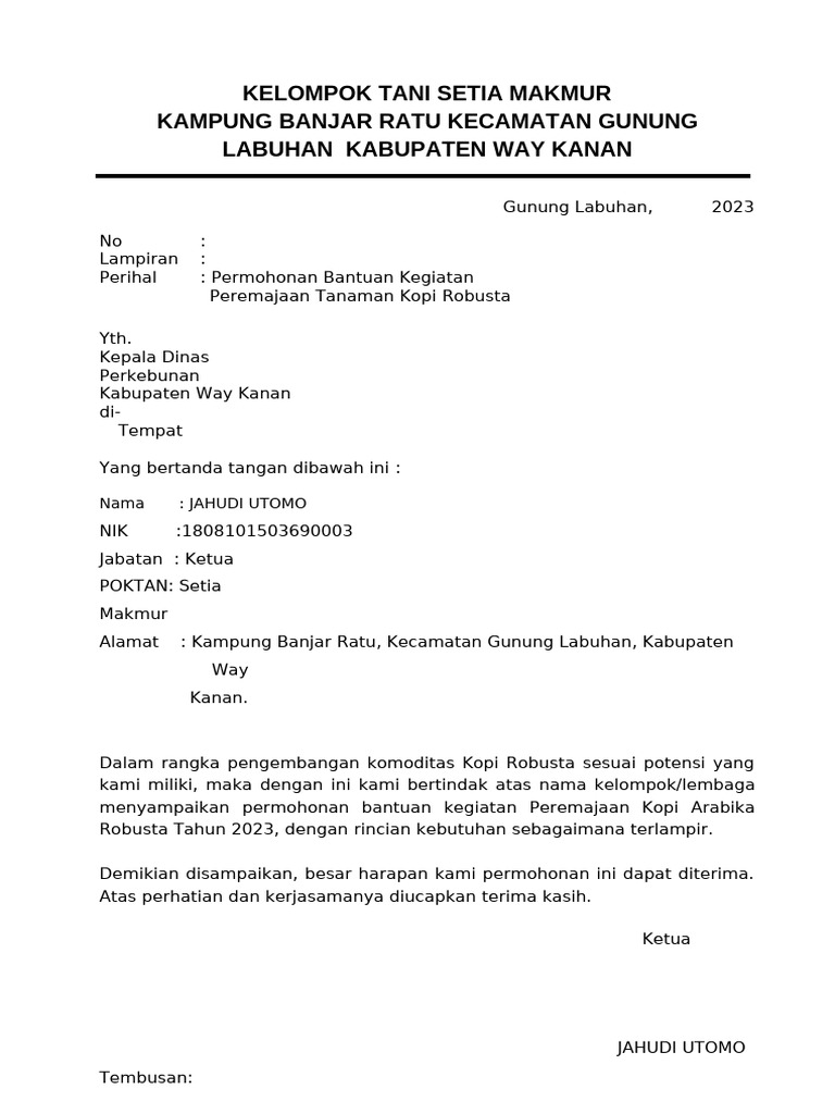 CONTOH PROPOSAL KT Setia | PDF