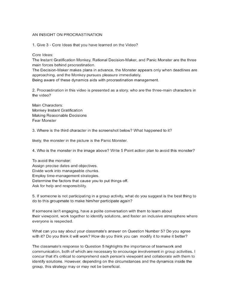 Insight of Procastination | PDF