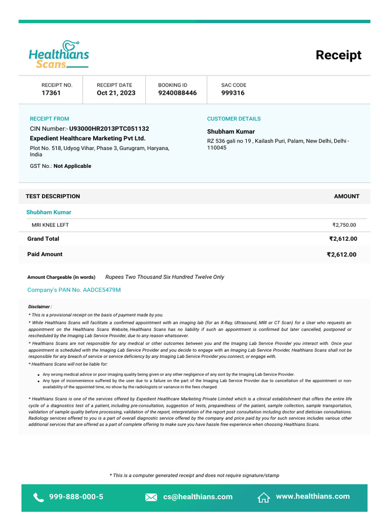 Mri Bill | PDF | Medical Imaging | Radiology