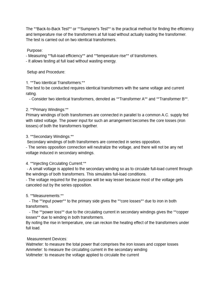 Ac Machines Sumpner's Test | PDF