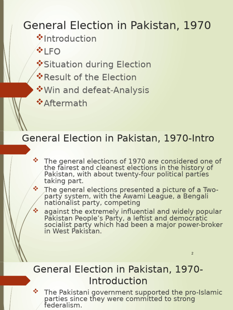 General Election in Pakistan in 1970 | PDF