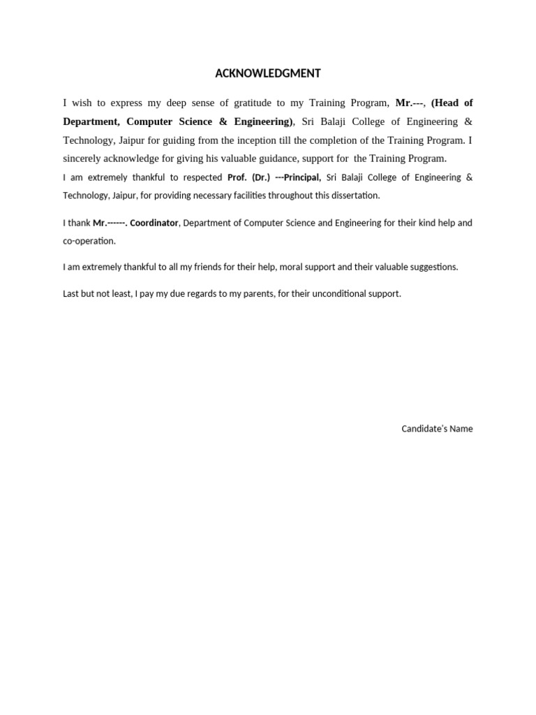 Acknowledgement | PDF