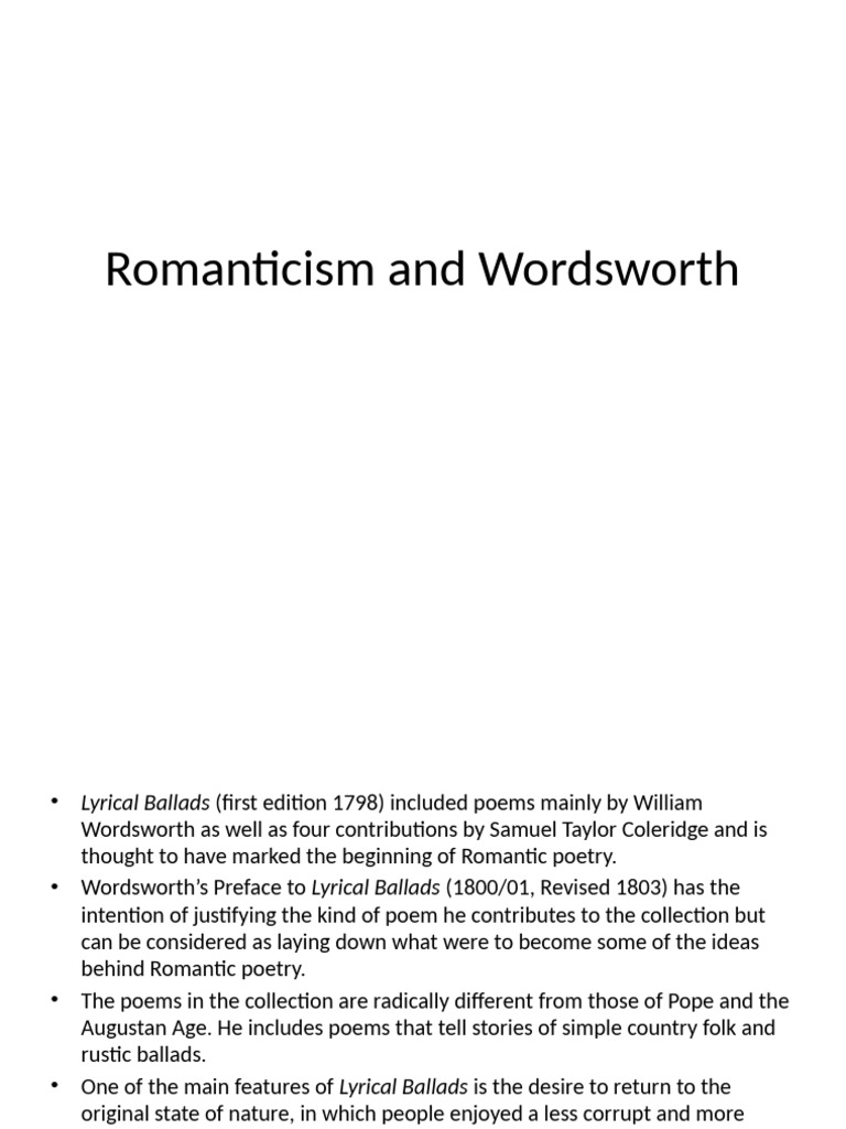 Romanticism and Wordsworth | PDF