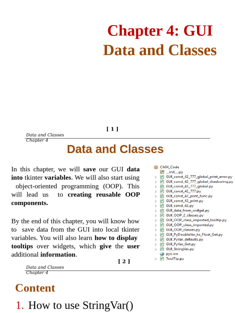 Pythonnangcao - 4.gui - Data and Classes | PDF