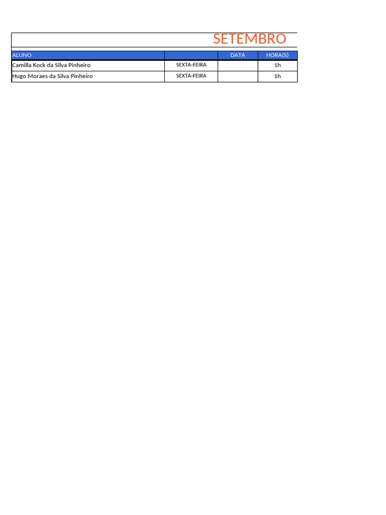 Horários Dos Prof Setembro | PDF