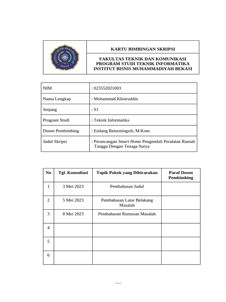 CONTOH Lembar Perbaikan Skripsi | PDF