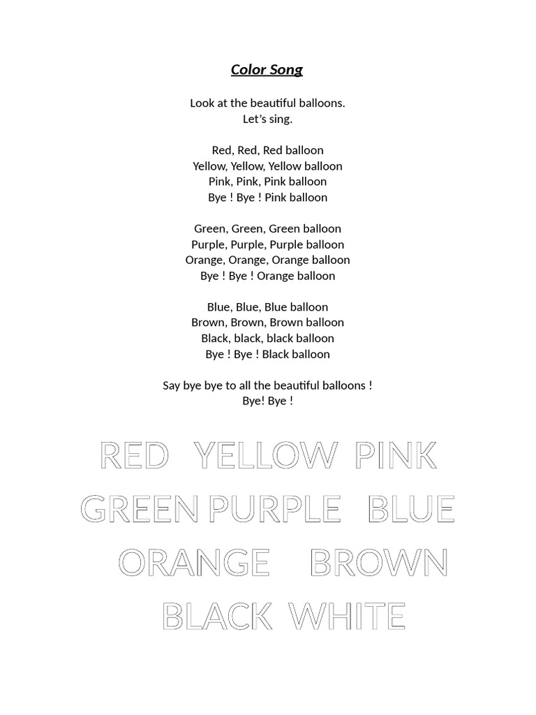 Color Song | PDF | Art | Poetry