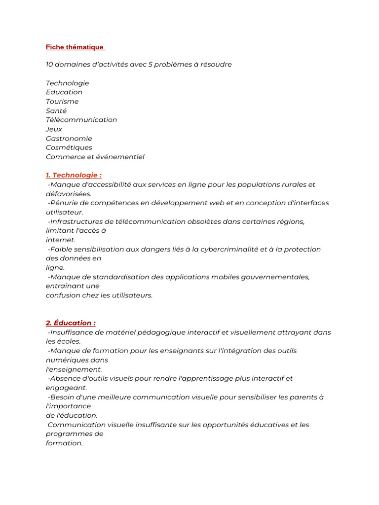 Fiche Thématique | PDF