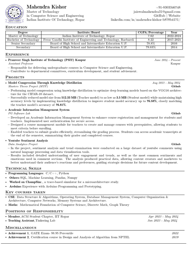 Mahendra CV Work | PDF