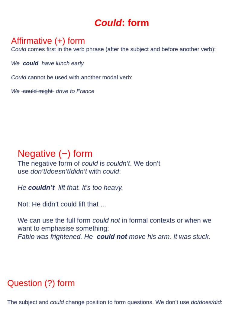 grammar Could | PDF