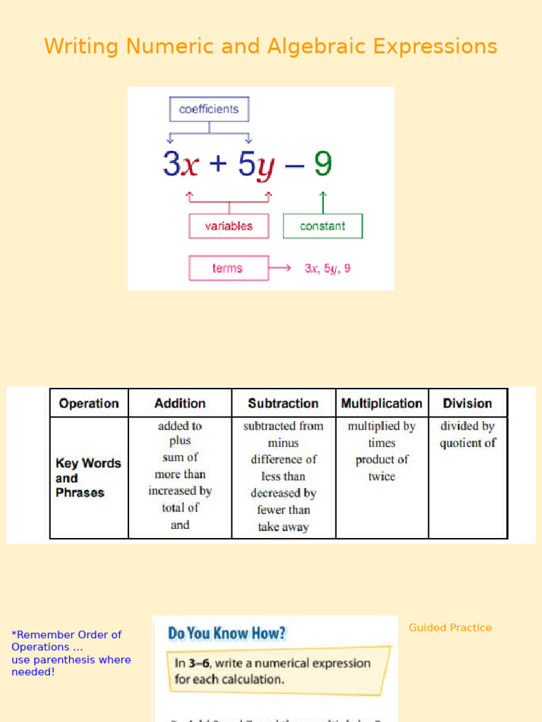 Kavin Vijay - Writing Numeric and Algebraic Expressions | PDF