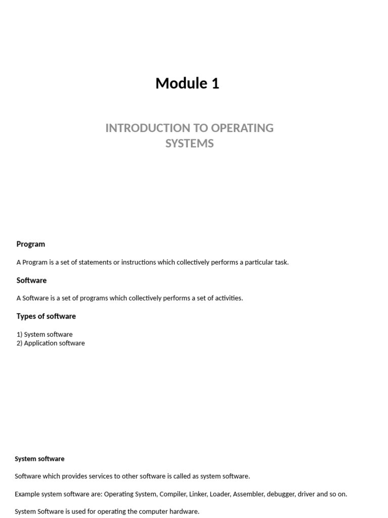 OS Module 1 | PDF