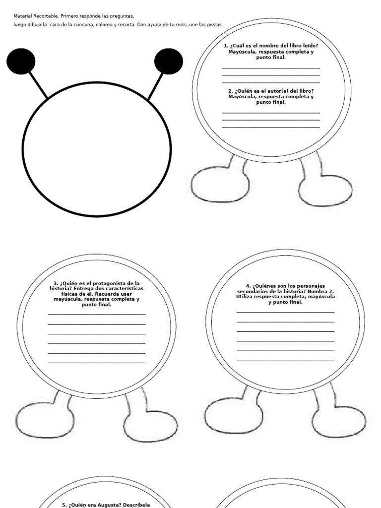 1 La Cuncuna Filomena Material Recortable | PDF